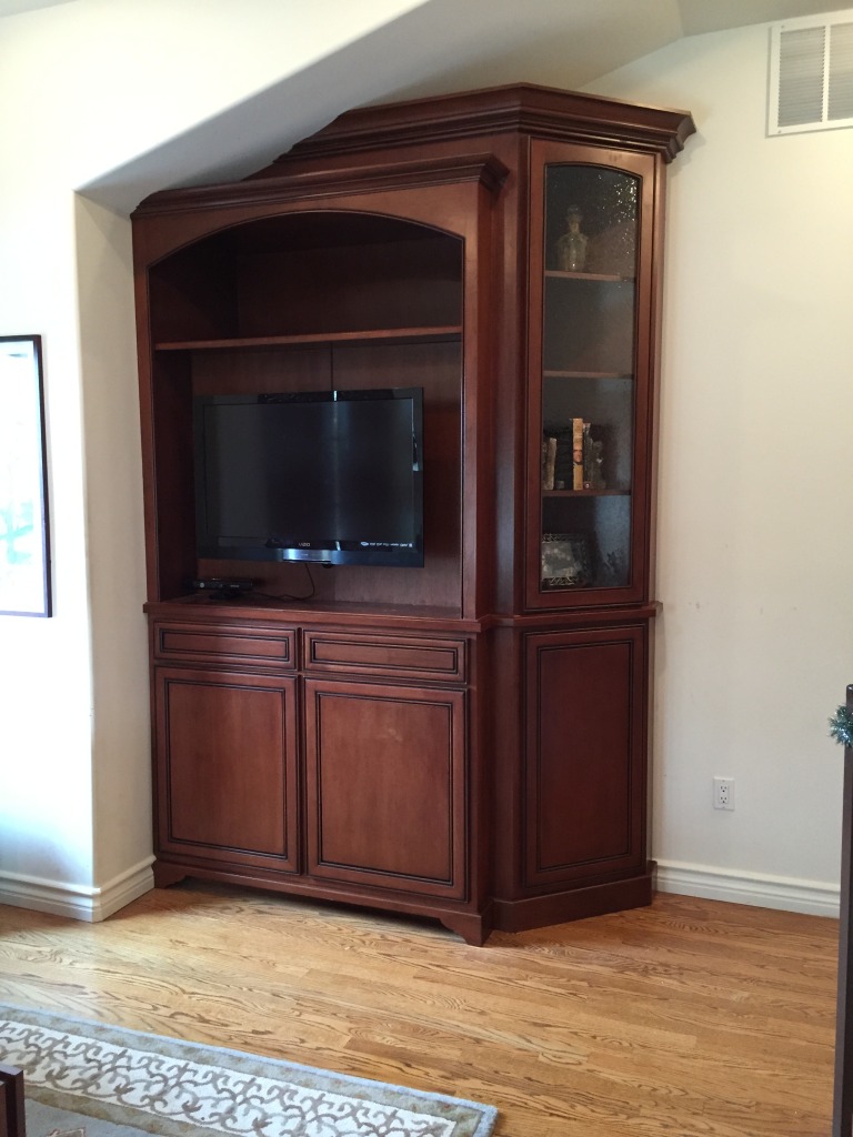 Custom Fit Entertainment Center - Hefford Wood Designs